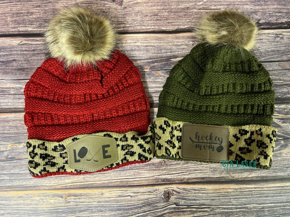 Leopard print stocking hat- Ladies – CIA Laser and Designs LLC